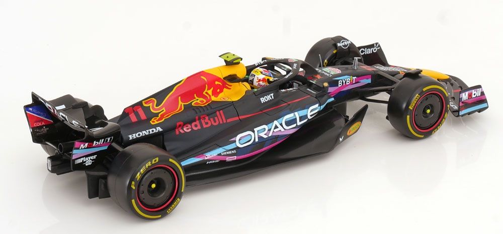 Bburago 1:18 Red Bull RB19 GP USA Miami 2023 Perez mit Fahre (Nuovo e ...