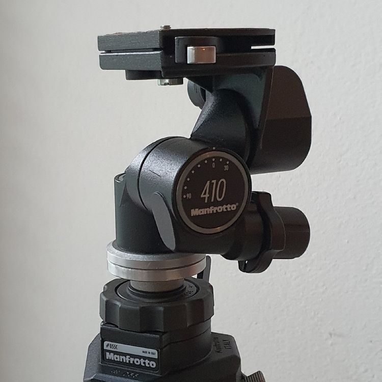 Manfrotto Stativkopf Getriebeneiger 410 mit Platte und Waage (Gebraucht ...
