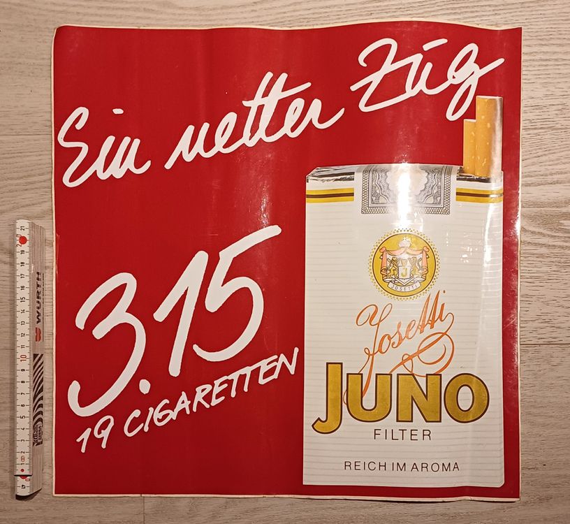 Riesiger JUNO CIGARETTEN Aufkleber VINTAGE WERBUNG Tabak | Kaufen auf ...