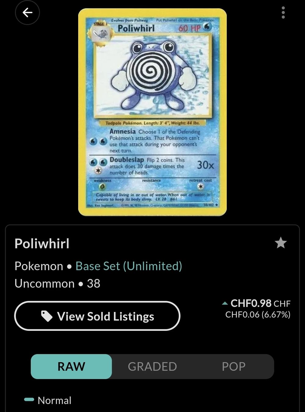 POKÉMON Poliwag Poliwhirl Base Set ITA 38+59/102 cards 2000 (Usato) a ...