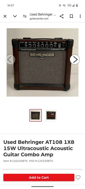 Behringer AT108 Akustik Amp 15W (Gebraucht) in St. Gallen für CHF 5 ...