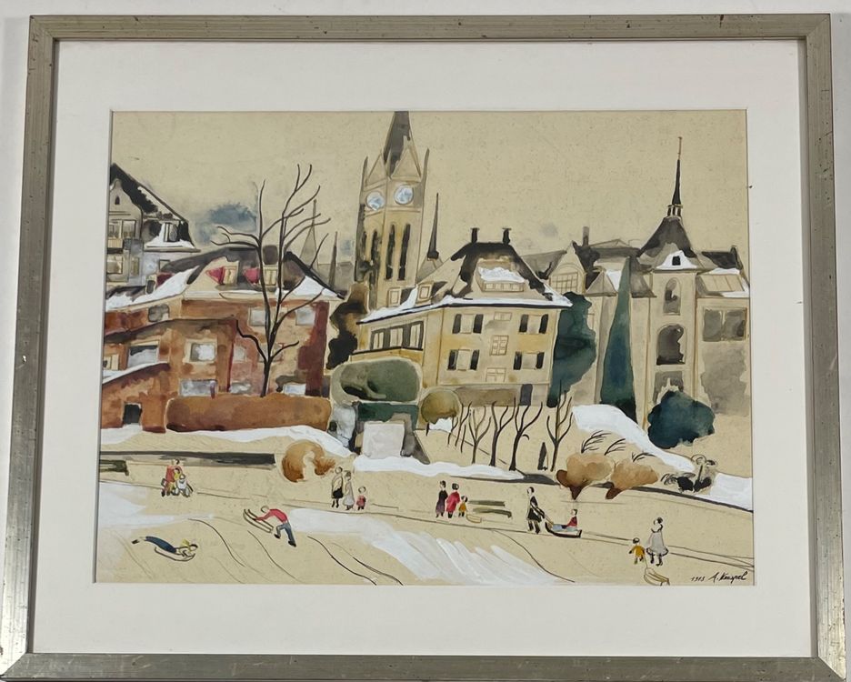 Winterliche Stadt Szene Gouache Signiert (Gebraucht) in Root für CHF 15 – mit Lieferung auf ...