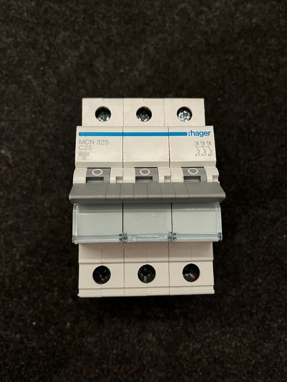 Hager MCN325 C25 3-pol LS-Schalter 25A Sicherung (Gebraucht) in ...