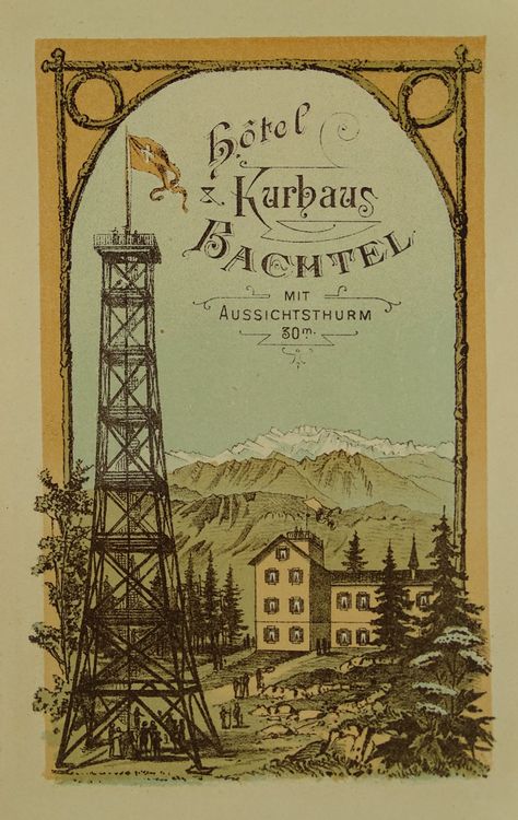 BACHTEL, ZÜRCHER OBERLAND HOTEL & KURHAUS, LITHOGRAPHIE | Kaufen auf ...