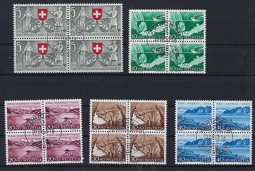 Pro Patria Viererblocks 1953 gestempelt 14663 (Gebraucht) in Lunden für CHF 13 – mit Lieferung ...