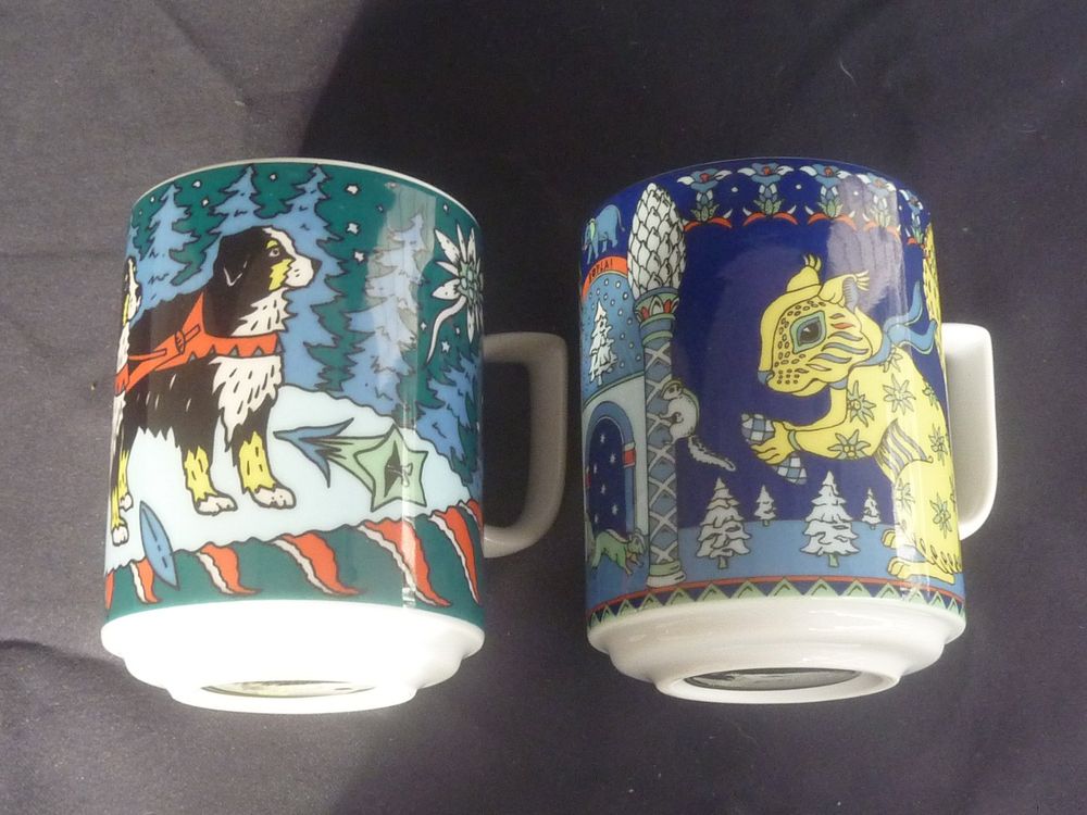2 Mug Bopla Suisse Langenthal Porzellan Bäri + Eichhörnchen | Kaufen ...