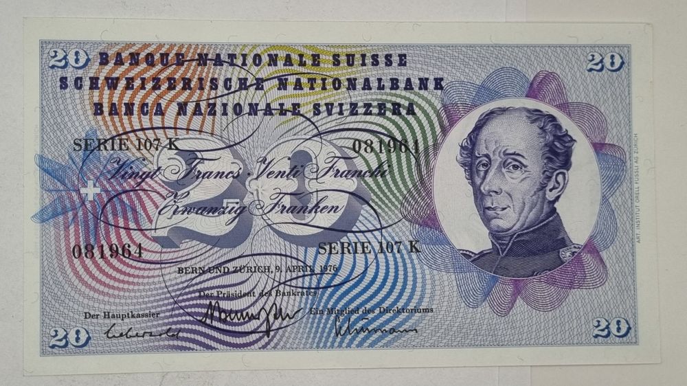 Note 20 FR 1976 ungefaltet | Kaufen auf Ricardo