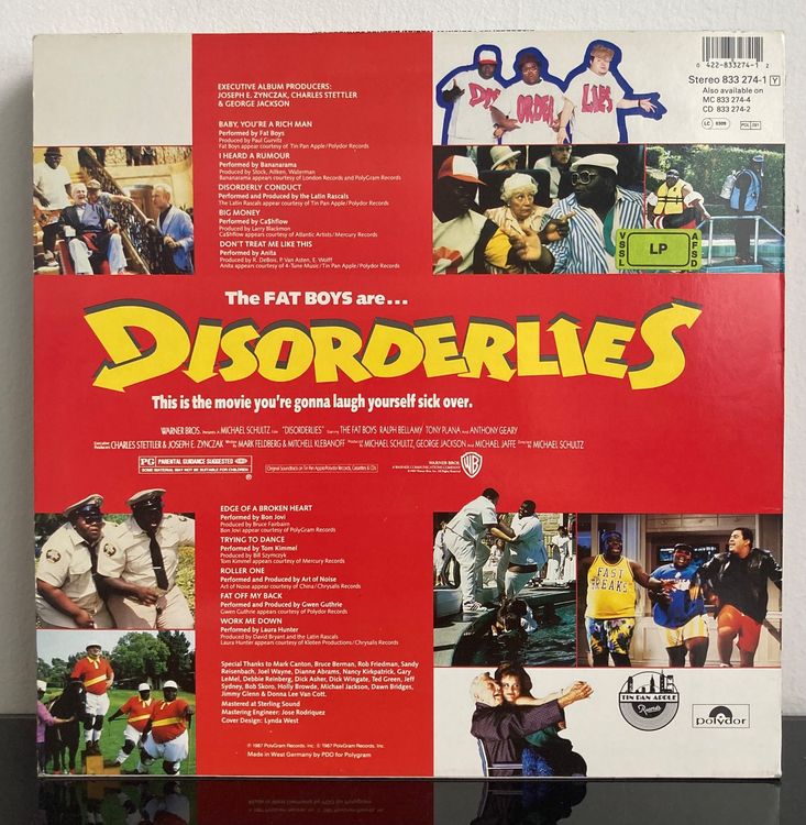 The FAT BOYS are Disorderlies -Original Soundtrack LP *1987* (Neu ...