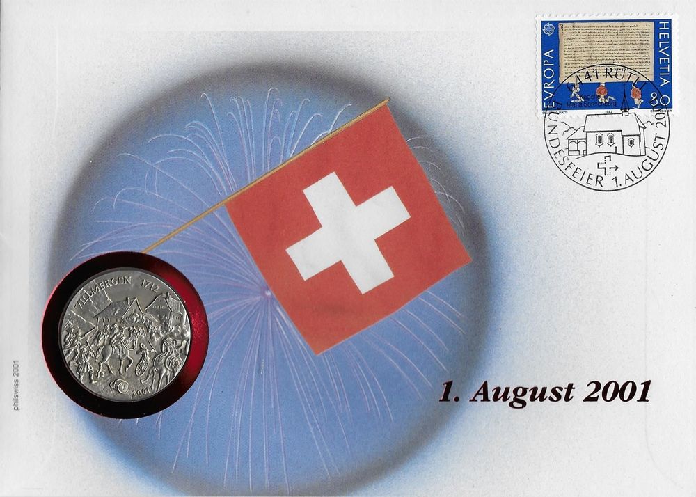 1.August-Taler 2001 ca 19 gr.900/1000 (Neu (gemäss Beschreibung)) in Hefenhofen für CHF 18 – mit ...