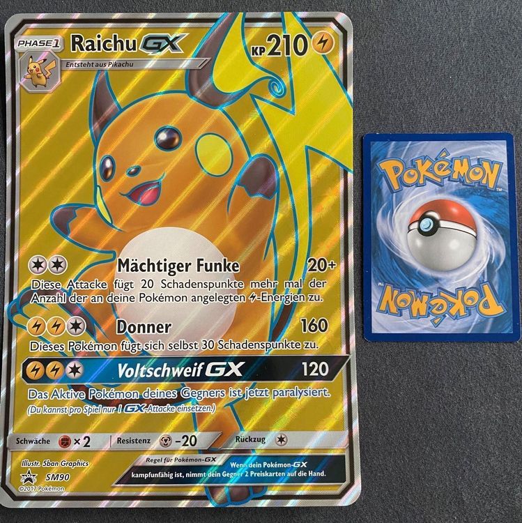 Pokemon-Karte Raichu SM90 gross (Neu (gemäss Beschreibung)) in Stadel ...