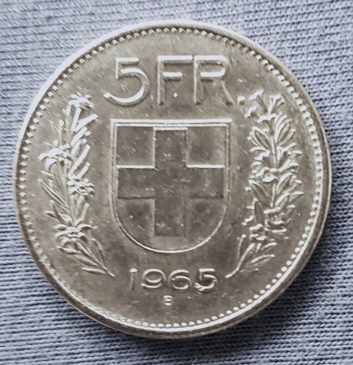 5 Franken 1965 sehr schöne Silbermünze ab nur 1 Fr ! (Gebraucht) in Camignolo für CHF 8 – mit ...
