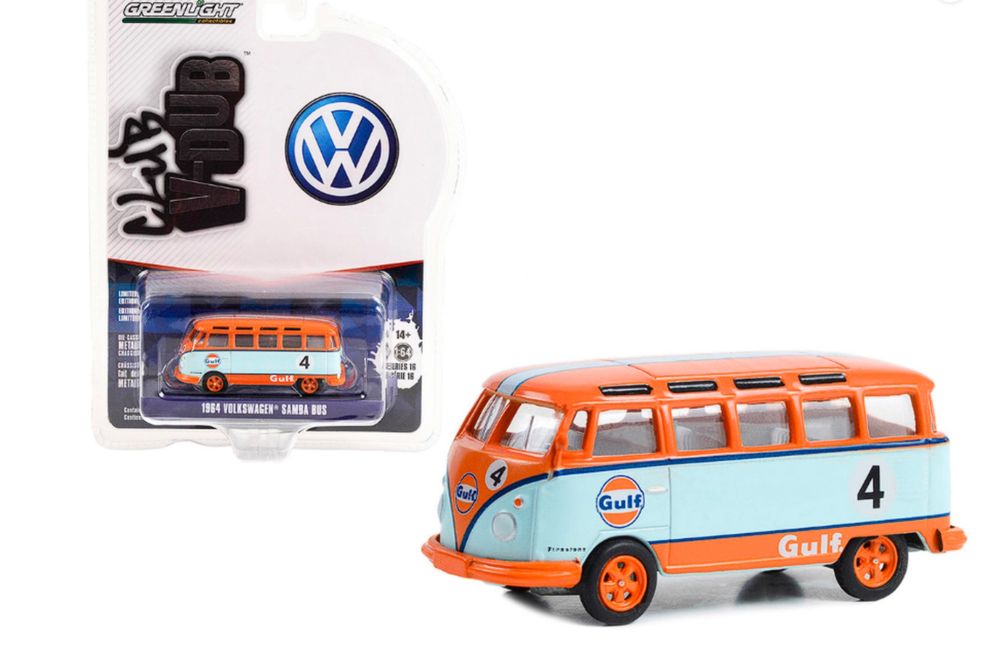 64’ Volkswagen Samba Bus Gulf Oil Racing 1/64 no Mini GT (Neu und ...