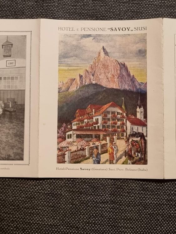 Hotel Savoy Siusi Seis antiker Prospekt Faltblatt Dolomiten (Gebraucht ...