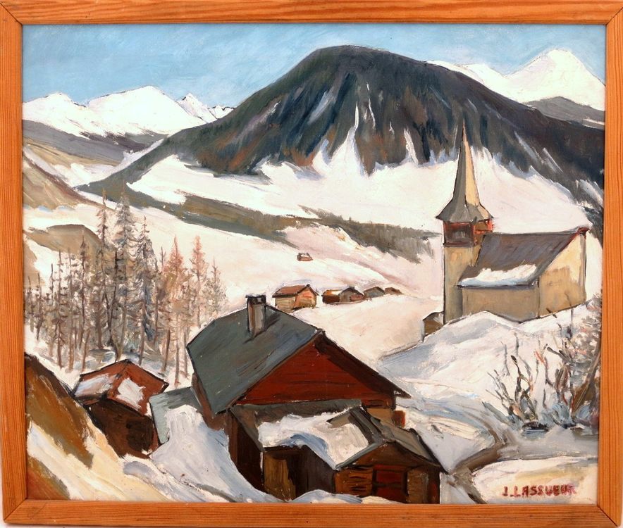 Jean lassueur Paysage neige Davos Landschaft Winter Schnee | Kaufen auf Ricardo