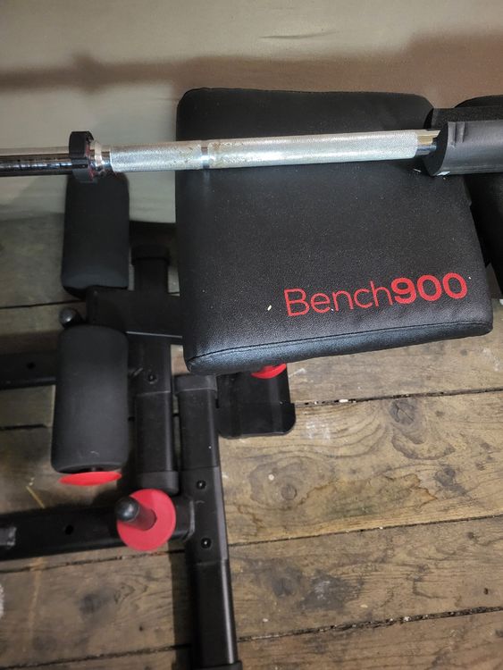 Banc de muscu Decathlon Bench 900 avec rack de poids, barre (D'occasion ...