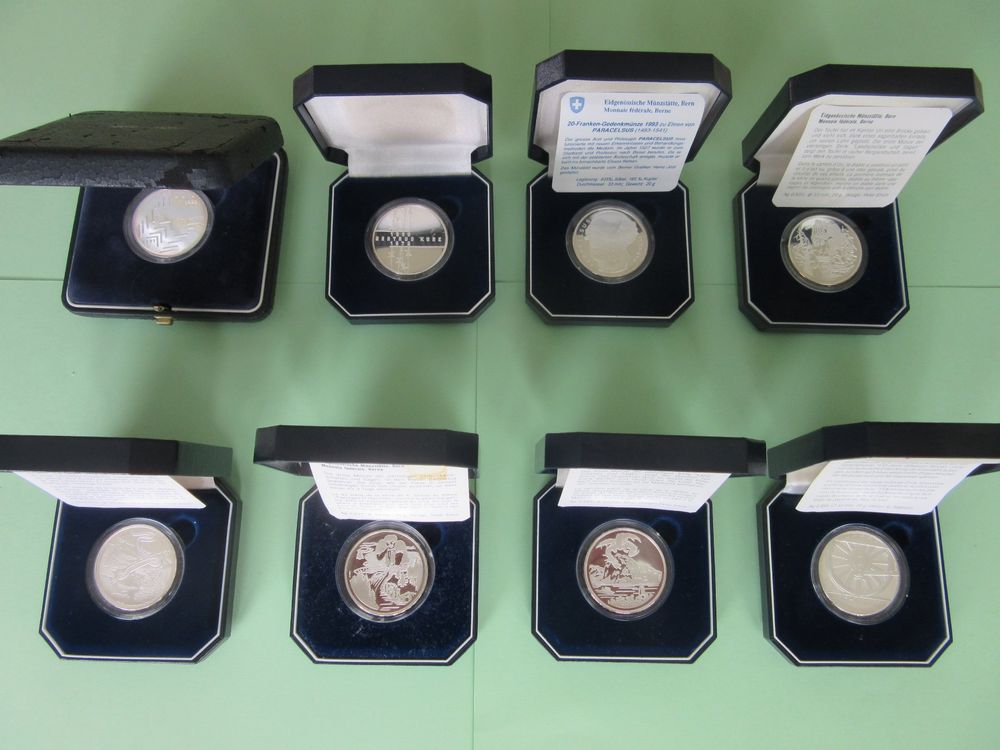 Gedenkmünzen 20 Franken PP silber (8 Stück / 1991 - 1997) | Kaufen auf Ricardo