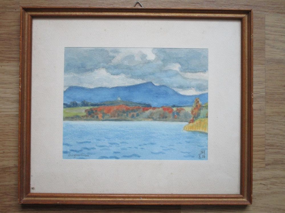 Aquarell Gemälde Bruno Hesse Burgaeschisee 1954 (Gebraucht) in ...