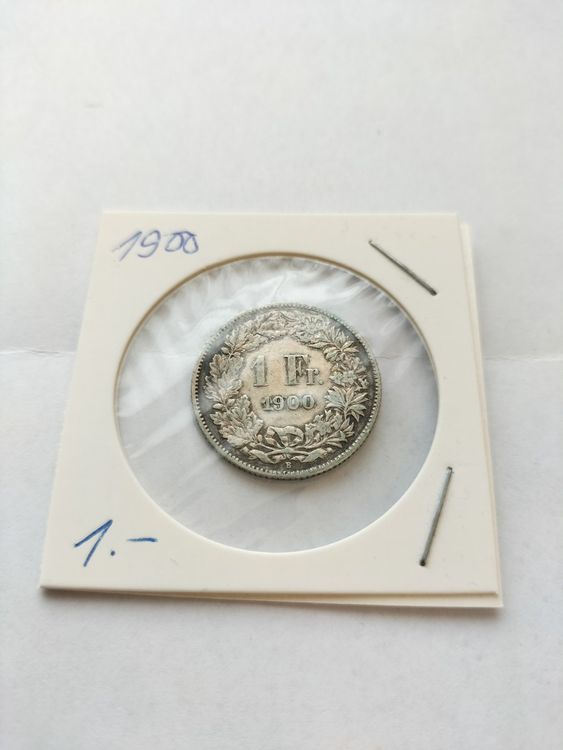 Silbermünze 1 Franken Helvetia 1900 Schweiz Swiss Franc | Kaufen auf Ricardo