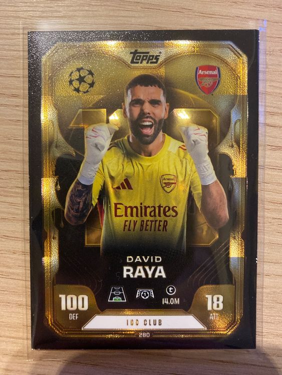 Topps Match Attax Extra 25/26 100 Club David Raya 280 (Neu (gemäss ...