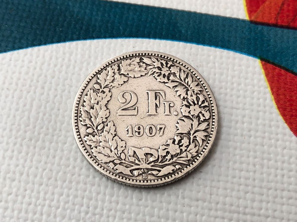Schweiz 2 Franken 1907 Silber Rar (Gebraucht) in Flumenthal für CHF 8.5 – mit Lieferung auf ...