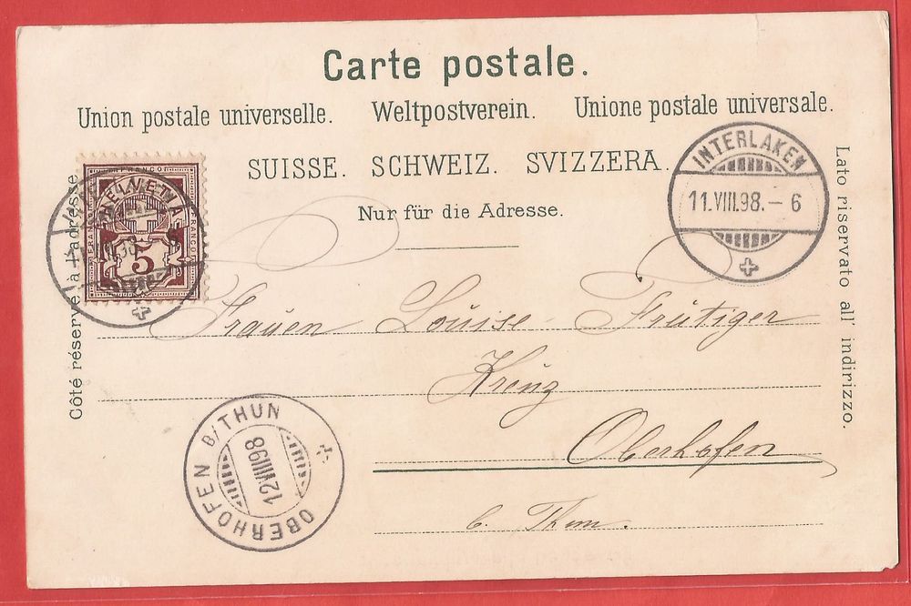 Gruss aus den Bergen - Erwachen in der Alphütte - Litho 1898 | Kaufen auf Ricardo