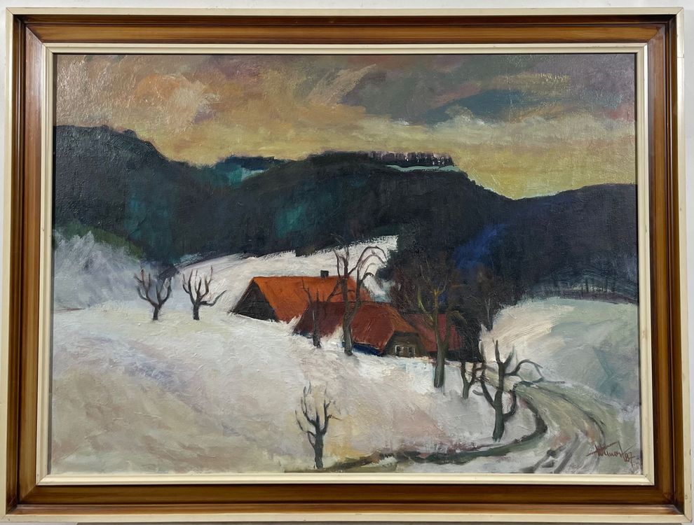 Grosses Winterlandschaft Gemälde unleserlich Signiert (Gebraucht) in Root für CHF 45 – mit ...
