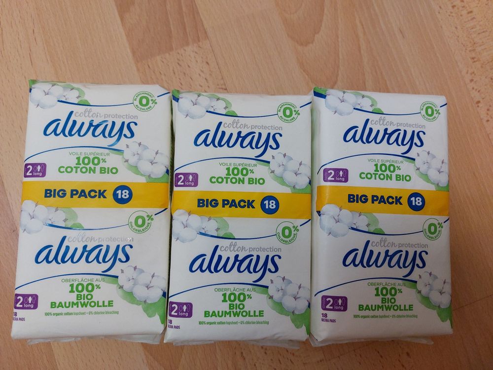 3 Pack Binden always 100% Cotton (Neu (gemäss Beschreibung)) in ...