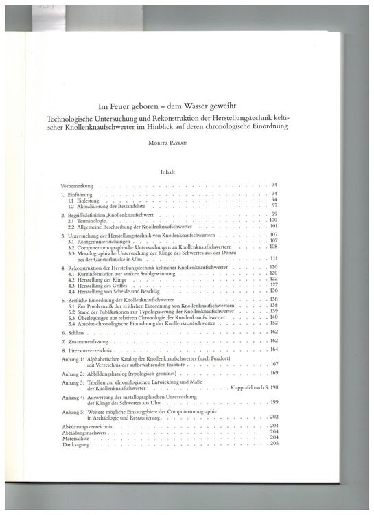 Archäologie: Keltische Knollenknaufschwerter (Neu (gemäss Beschreibung)) in Biel-Benken BL für ...