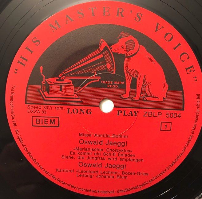 Oswald Jaeggi - Missa Ancilla Dom. / Mar. Chor-Zyklus (10'') (Gebraucht ...