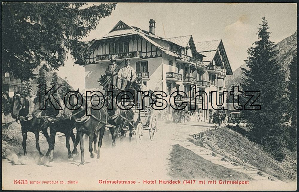 BE Handegg - Post - Postkutsche - Grimsel - Militärstempel (Gebraucht) in Schindellegi für CHF ...