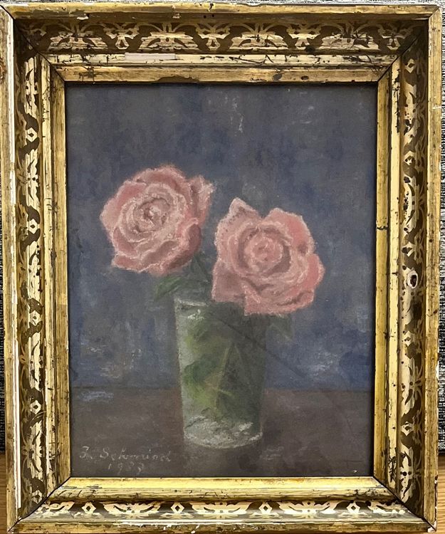 30. er Jahre Pastell Stilleben Gemälde mit Rosen , Unl. Sig. (Gebraucht) in Root für CHF 19 ...