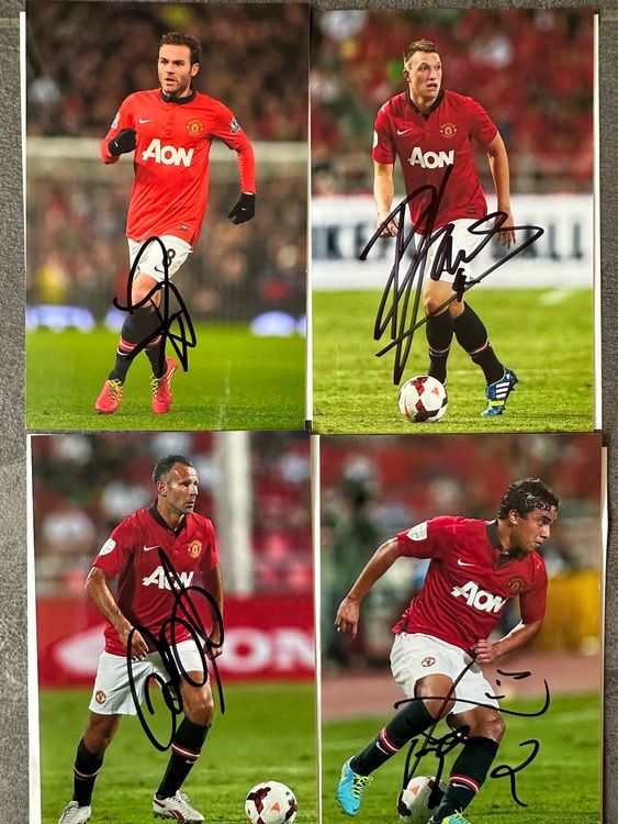 4 original signierte Manchester United Foto Mata Giggs COA (Neu und ...