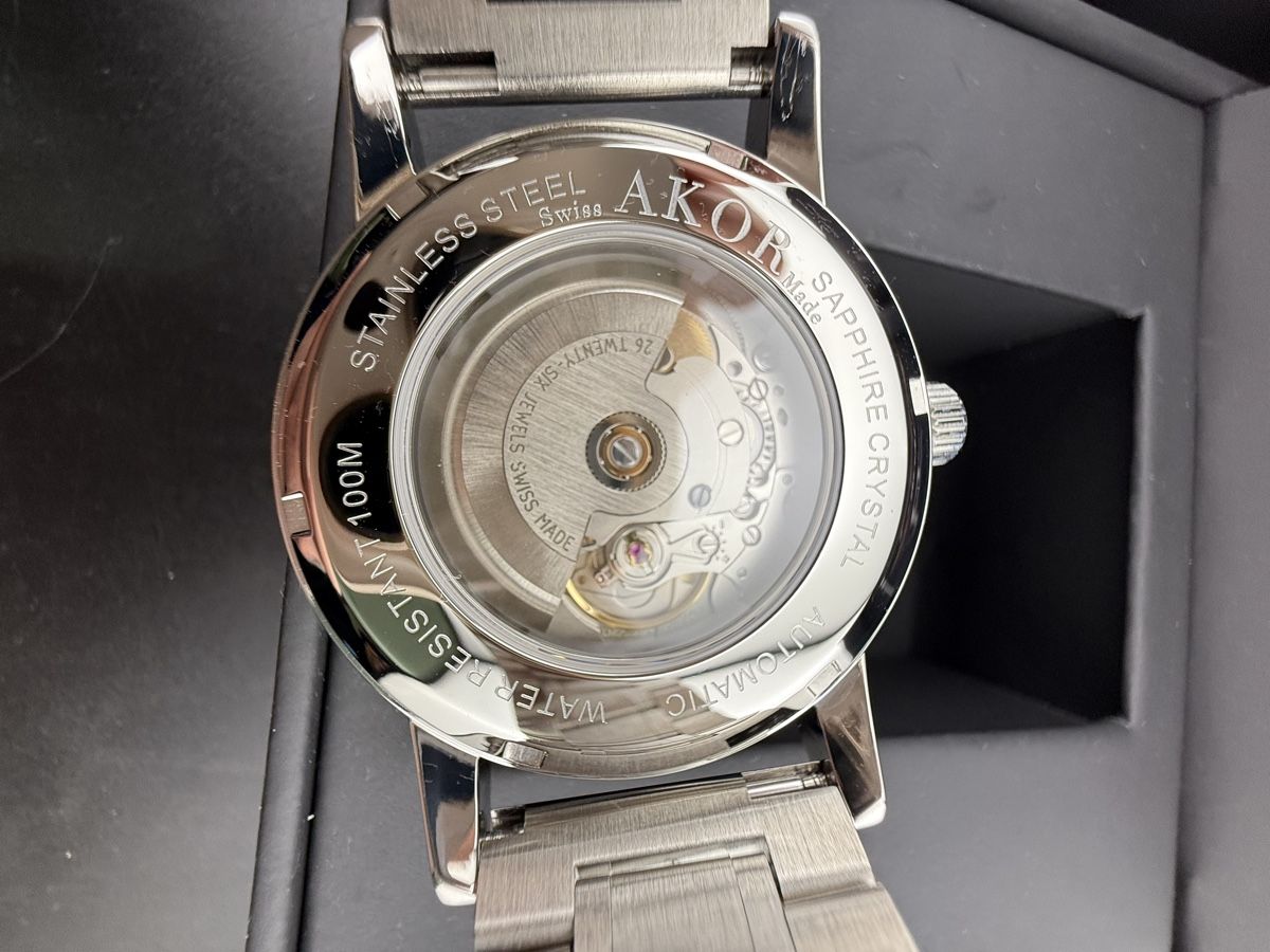 AKOR Watch Automatic Blue Crystal Swiss Made New Full Set (Neu und ...