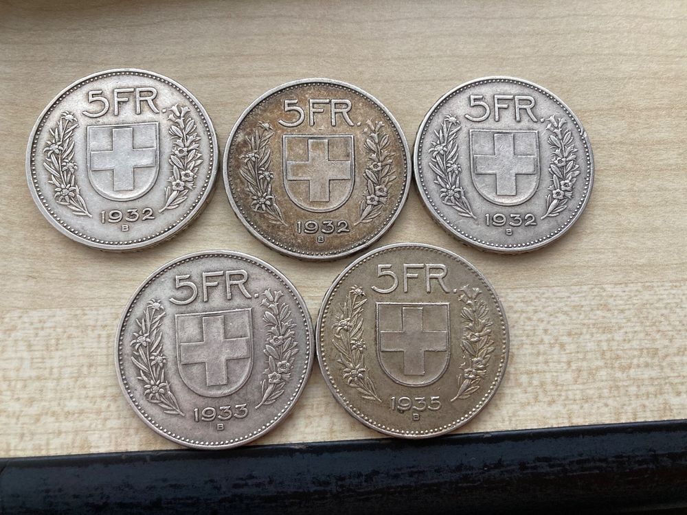 5 Franken 1932, 1933 und 1935 | Kaufen auf Ricardo