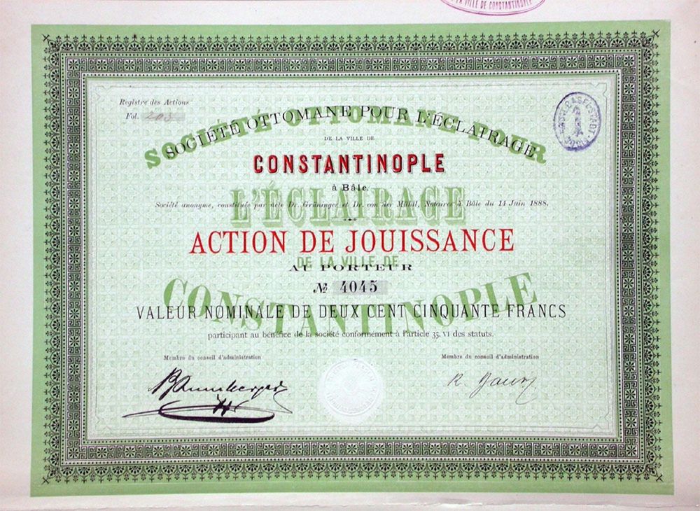 Soci. Ottomane pour l'Eclairage de Constantinople - 1888 (Gebraucht) in Solothurn für CHF 5 ...