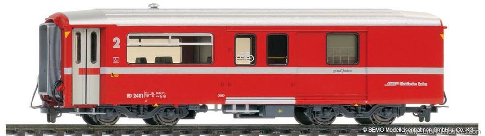 Rarität: Bemo 3248 161 RhB BD 2481 Gepäckwagen neurot, h0m (Neu und ...