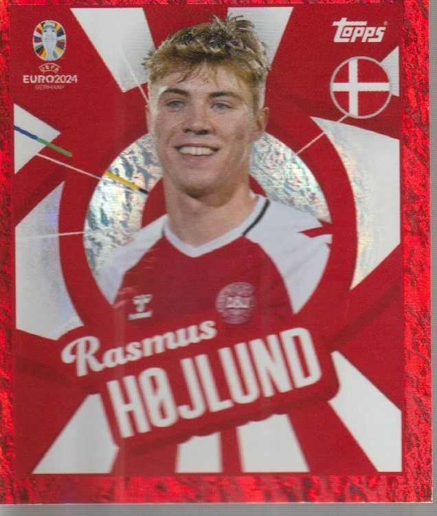 EURO 2024 Topps sticker Player To Watch Foil Red R. HOJLUND (Neu ...