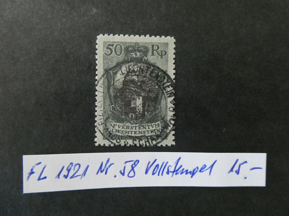 FL 1921 Nr. 58 mit Vollstempel | Kaufen auf Ricardo