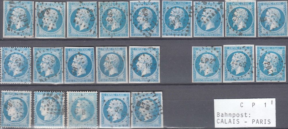 Frankreich, Napoléon Stecker alle mit frühen Bahnpoststempel (Gebraucht ...