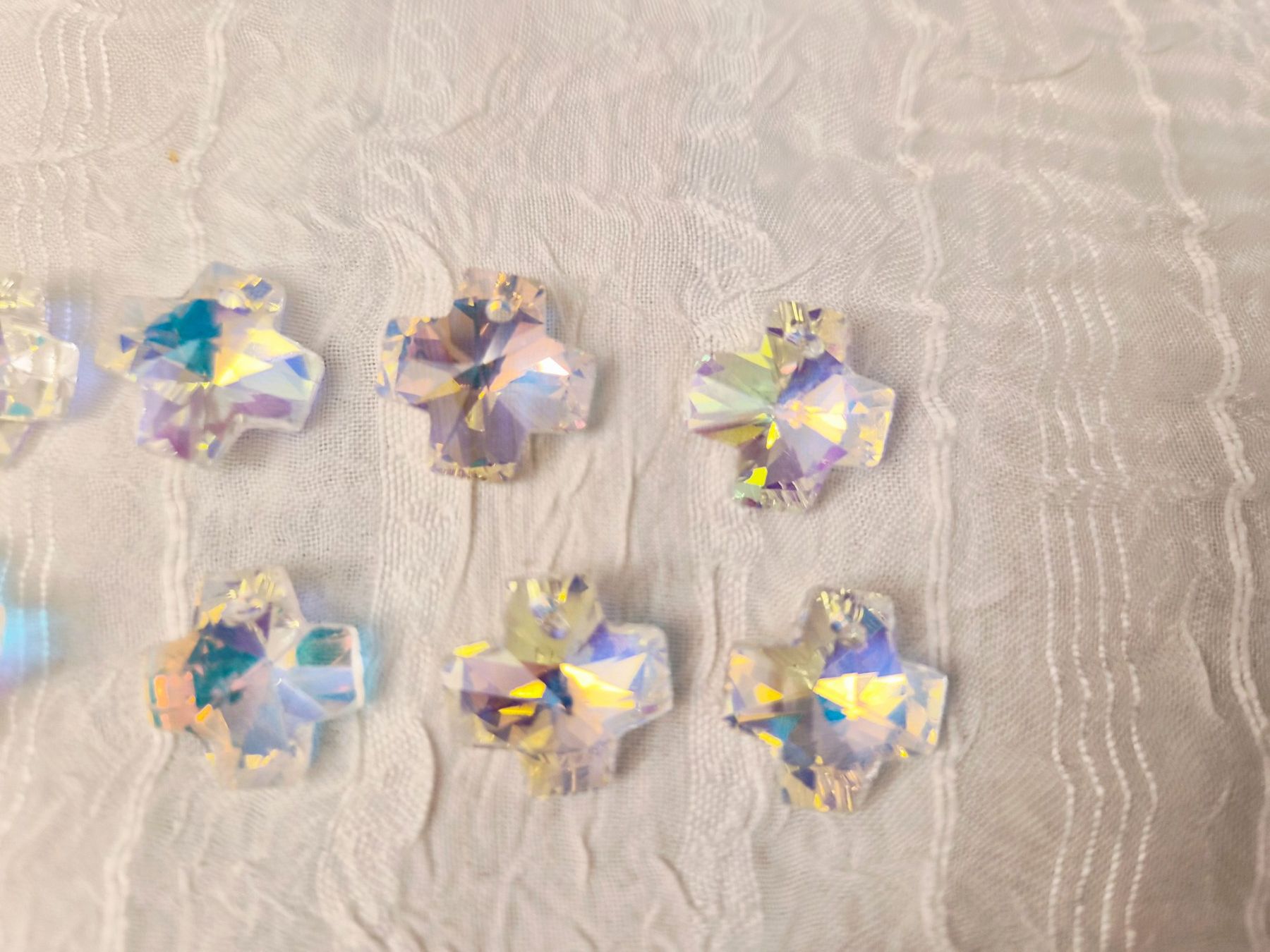 Glas Kreuz Perlen 14mm 5 stück Crystsl AB (Neu (gemäss Beschreibung ...