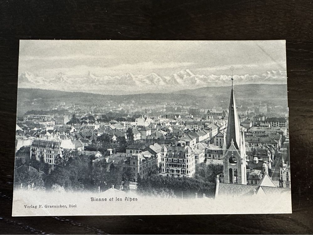 Alte AK Postkarte Bienne Biel und die Alpen (Gebraucht) in Biel/Bienne für CHF 5 – mit Lieferung ...