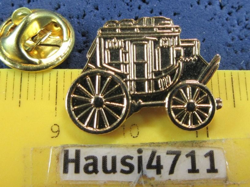 SCHMUCK-PIN GOLDIG KUTSCHE KLEIN WESTERN POST HOCHZEIT | Kaufen auf Ricardo