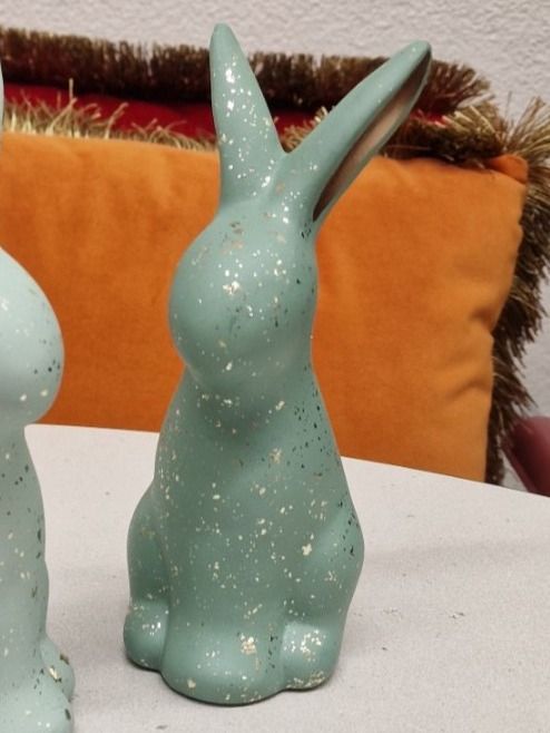 Keramik Hase Ostern Grün / Türkis (dunkel) (Neu und originalverpackt ...