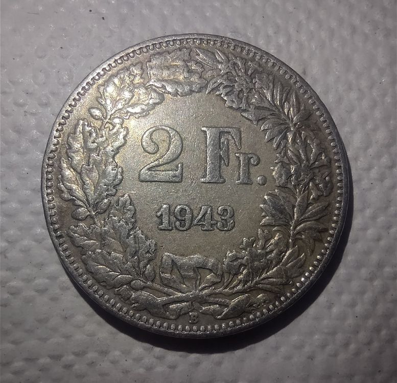 2 SCHWEIZER FRANKEN MÜNZE ** 1943 ** (Gebraucht) in Lupfig für CHF 4.5 – mit Lieferung auf ...
