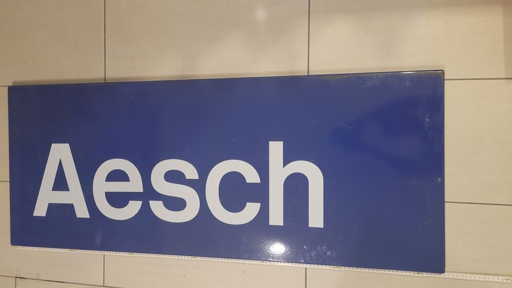 Bahnhof Schild SBB Aesch 127cm x 50cm Original Ortsschild (Gebraucht ...