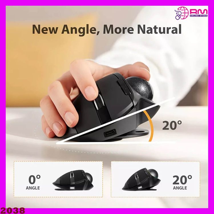 Maus, Bluetooth-Trackball-wiederaufladbar, RGB, ergonomisch (Neu und ...