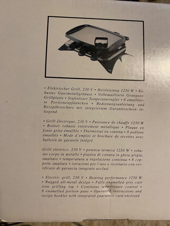 Raclette-Grill Siggrillette Family 8-fach mit allem Zubehör (Gebraucht ...