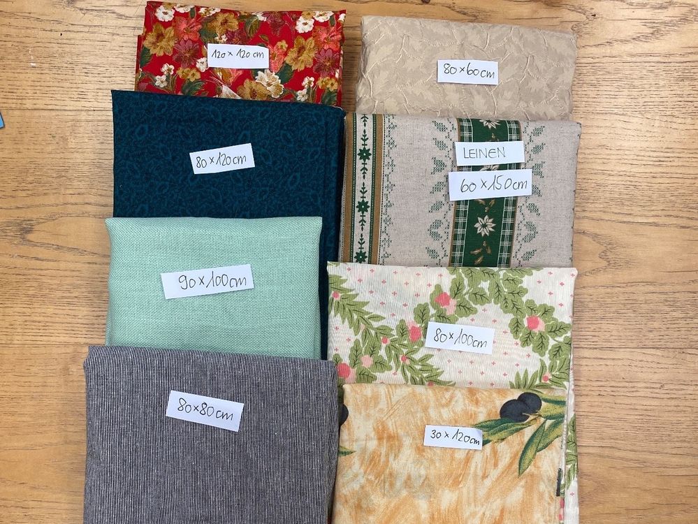 Stoffpaket Stoffe 8 Stücke bunt Leinen Baumwolle etc. (Gebraucht) in ...