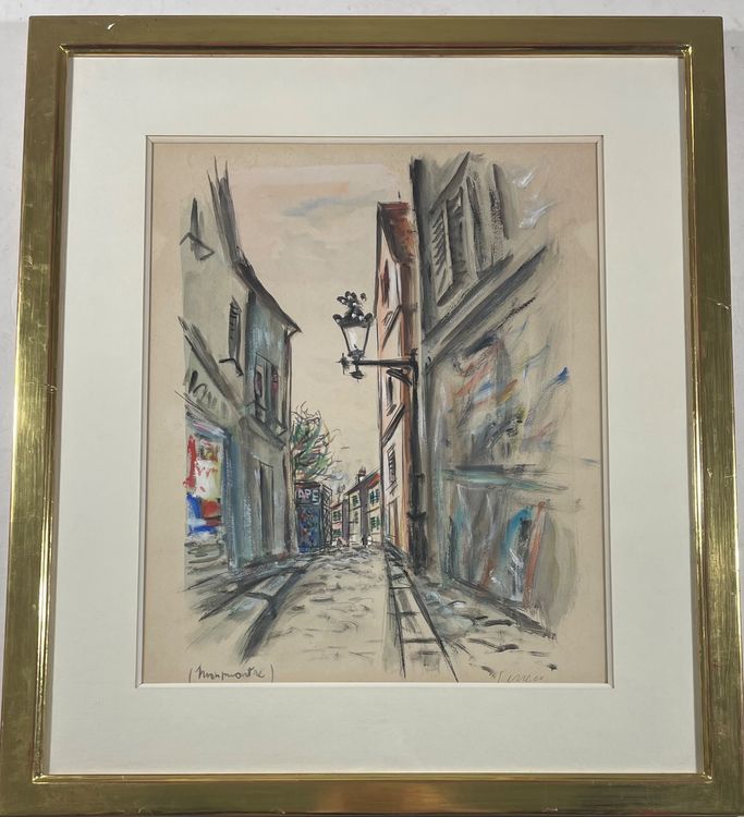 Montmartre in Paris Szene grosses Aquarell unleserlich Sign (Gebraucht) in Root für CHF 15 – mit ...