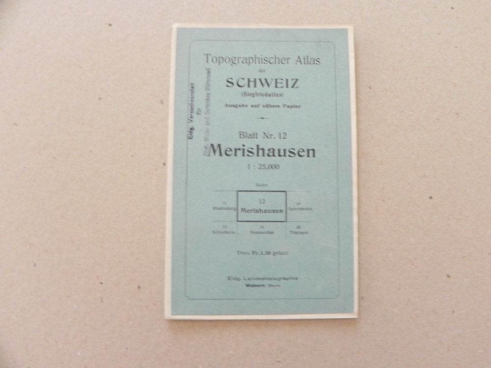 Landkarte Karte Merishausen SH 1932 Beggingen Bargen | Kaufen auf Ricardo